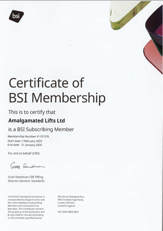 Accreditations - Amalgamated Lifts Amalgamated Lifts